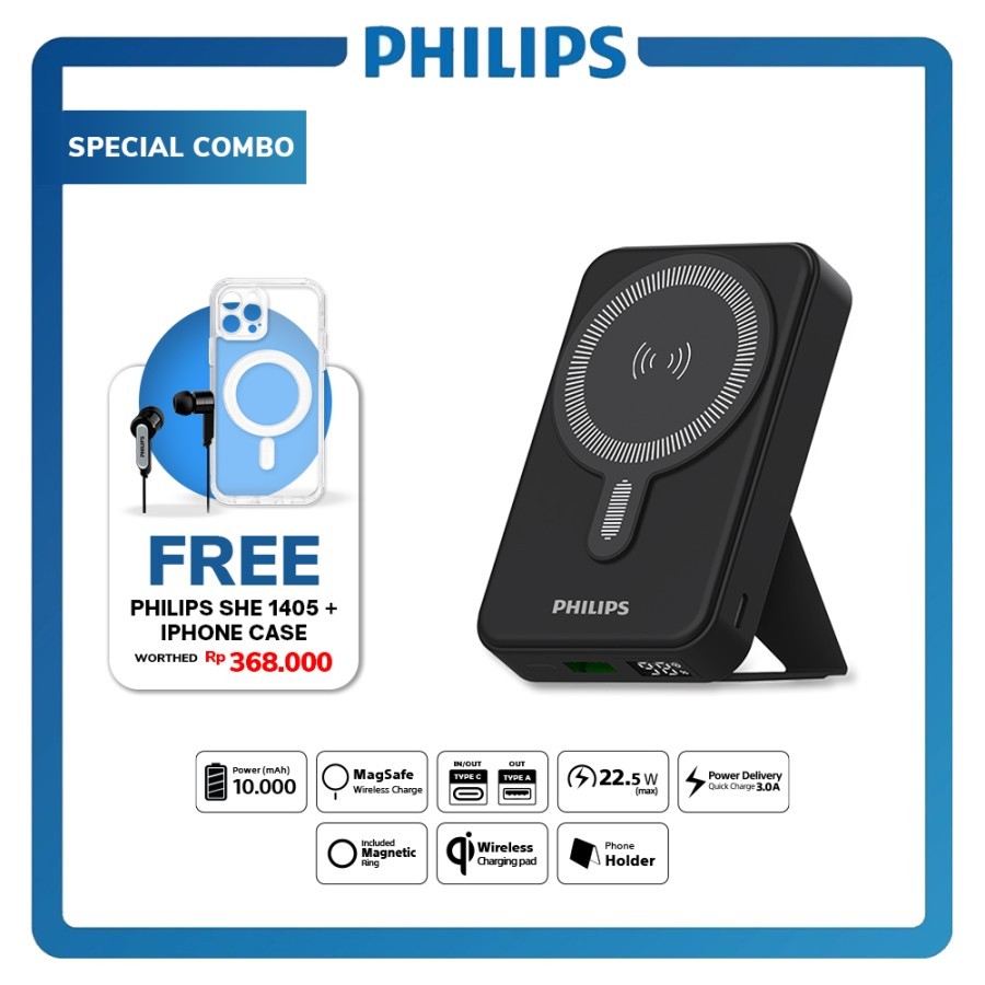 Jual Philips DLP9859N 10.000Mah Magsafe Wireless Charger Power Bank ...