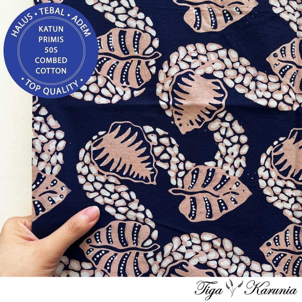 Jual Kain Batik Cap Tulis Kombinasi Premium Solo Batu Alam Daun Navy ...