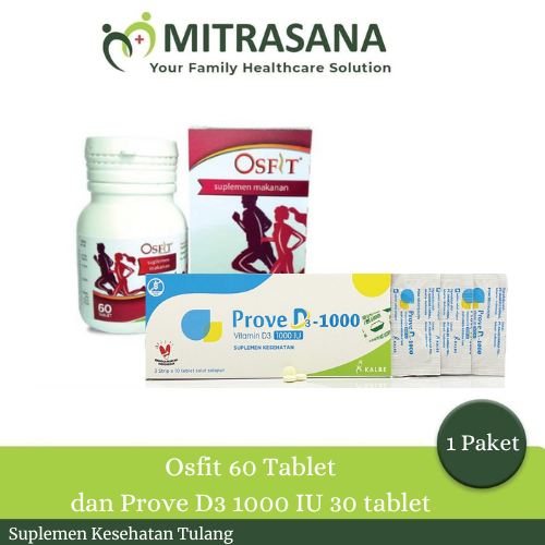 Jual Suplemen Kesehatan Tulang Osfit 60 Tablet dan Prove D3 1000 IU 30 ...