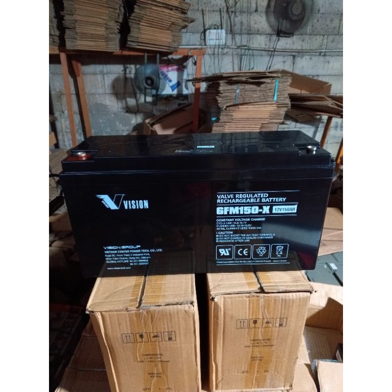 Jual battery kering VISION 6FM-150-X ( 12V 150 AH NEW ) | Shopee Indonesia
