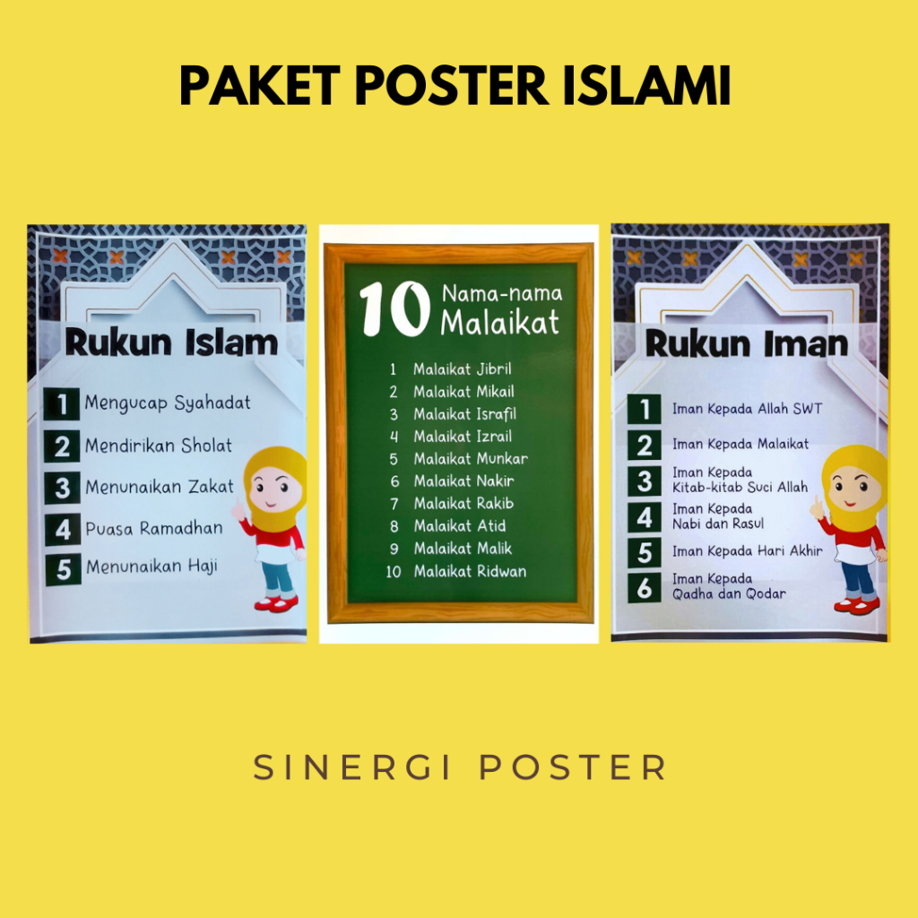 Jual Paket Poster | Paket Poster Anak Agama Islam | Poster Anak ...