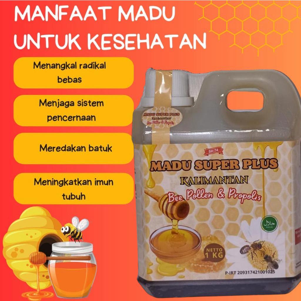 Jual Madu Super Plus KALIMANTAN SH 74 1KG Plus bee pollen dan propolis | Shopee Indonesia