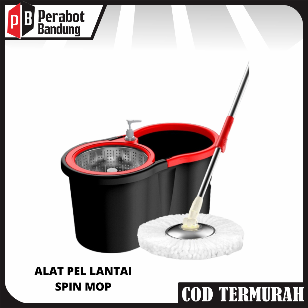 Jual Alat Pel Lantai Praktis Putar Otomatis 360 Super Mop Dengan Kain ...