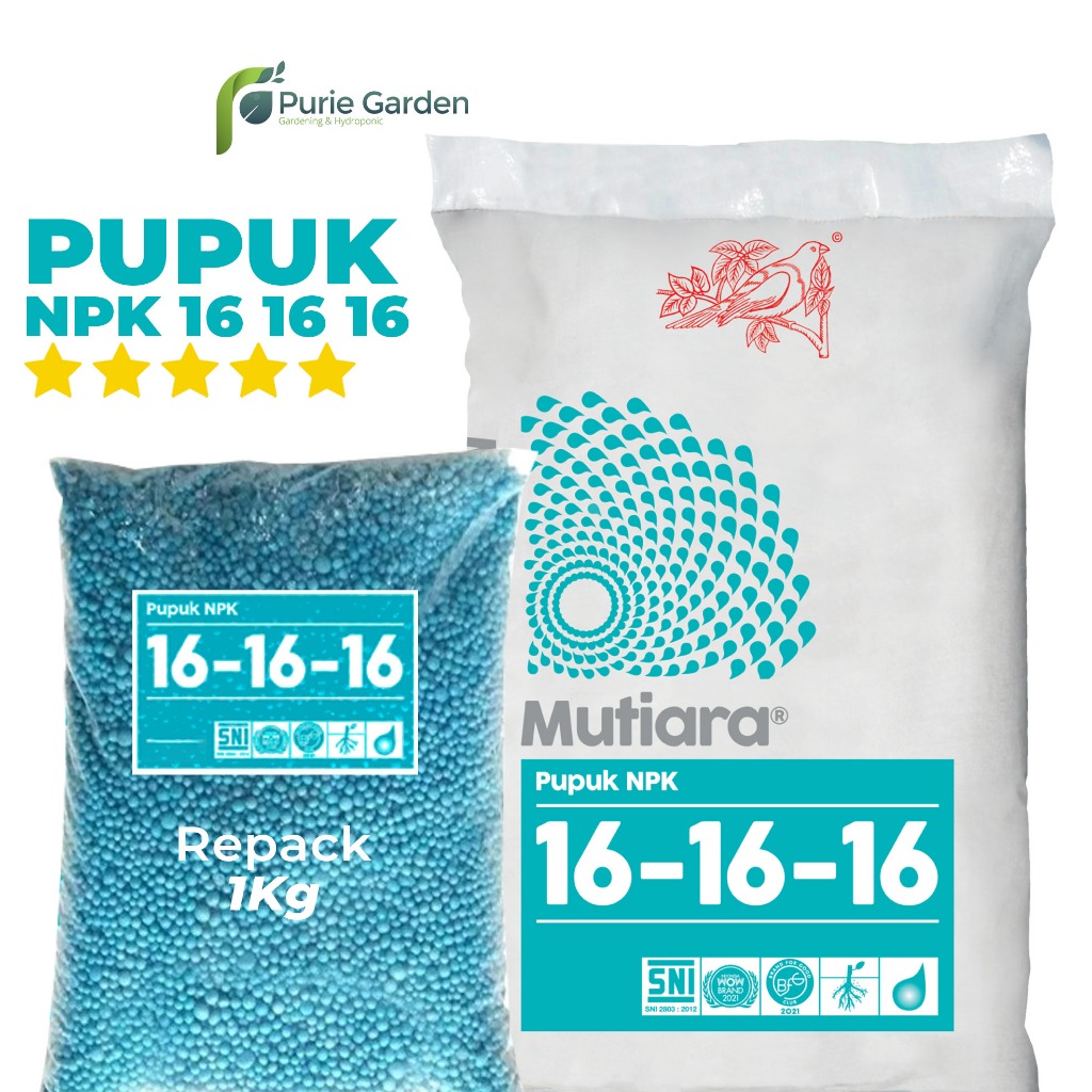 Jual Pupuk NPK Mutiara 16 16 16 Repack 1kg PG KDR | Shopee Indonesia