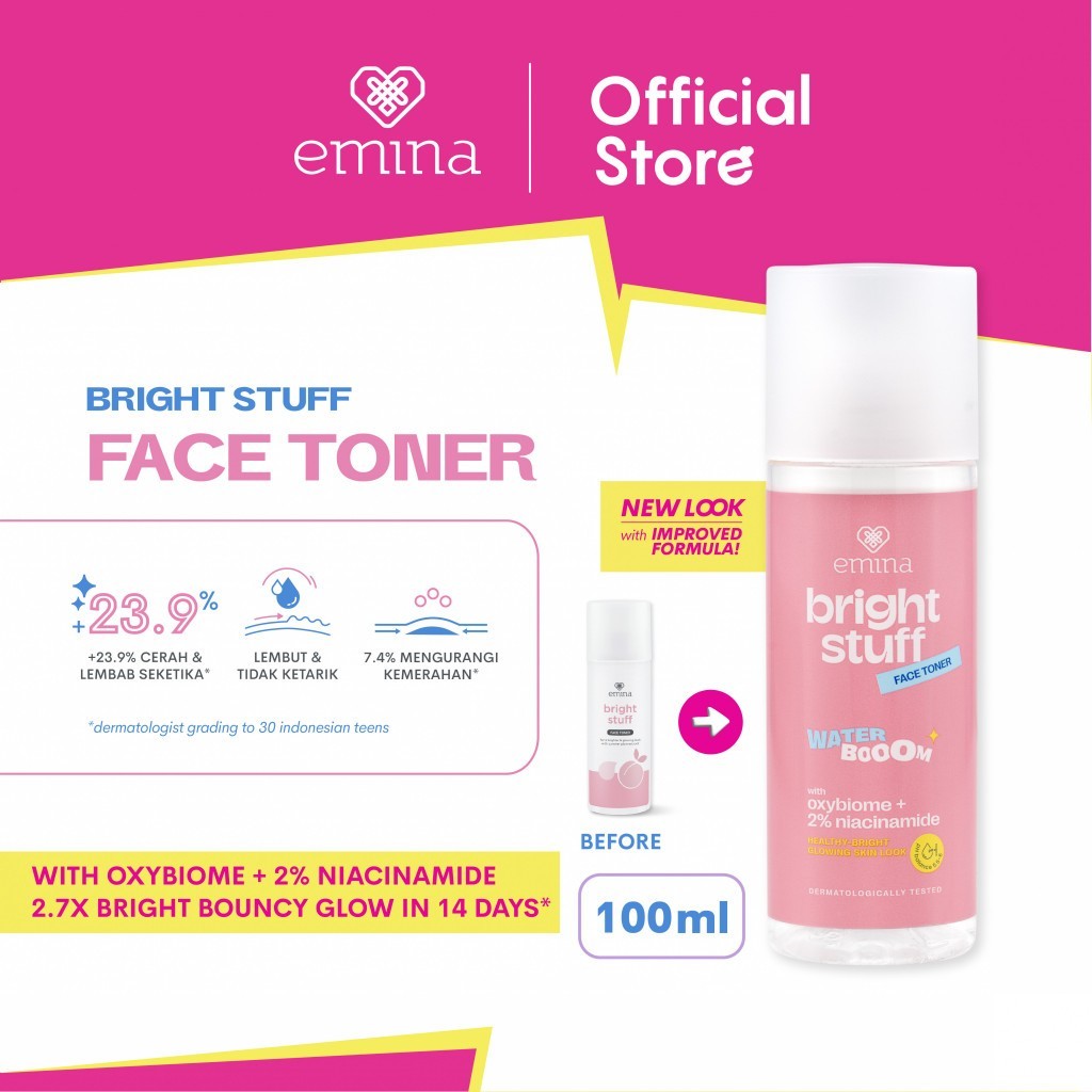Jual [BESAR] EMINA BRIGHT STUFF FACE TONER - 100ML (NEW PACKAGING ...