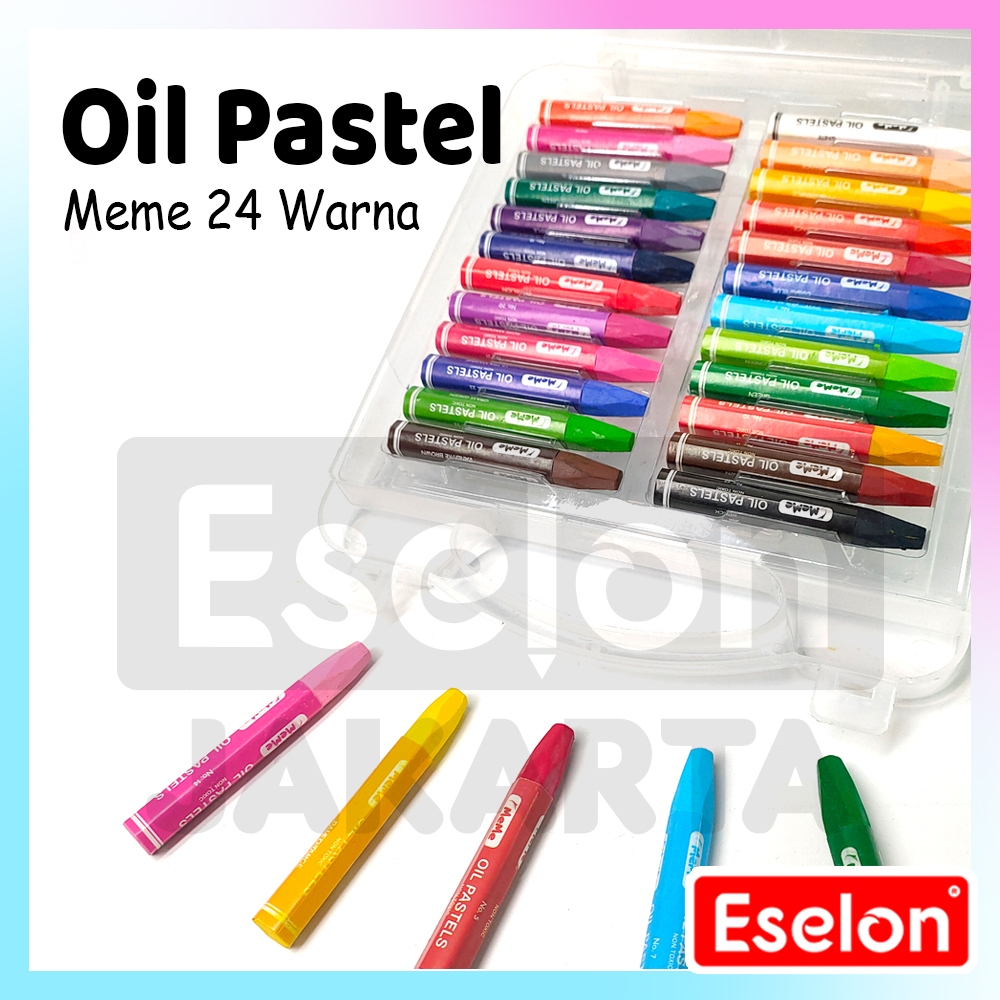 Jual [ES.JKT] Crayon MeMe 24 warna / oil pastel MeMe 24 Colour / Crayon MeMe | Shopee Indonesia