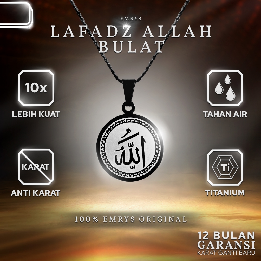 Jual BUY 1 FREE 1 GIFT Emrys Necklace LAFADZ ALLAH BULAT Real Titanium ...