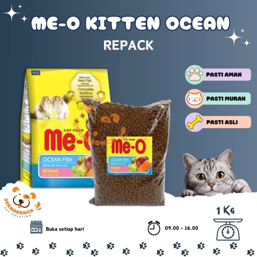 Jual Meo Kitten Repack Ocean Fish Makanan Kucing 1 kg 1kg | Shopee ...