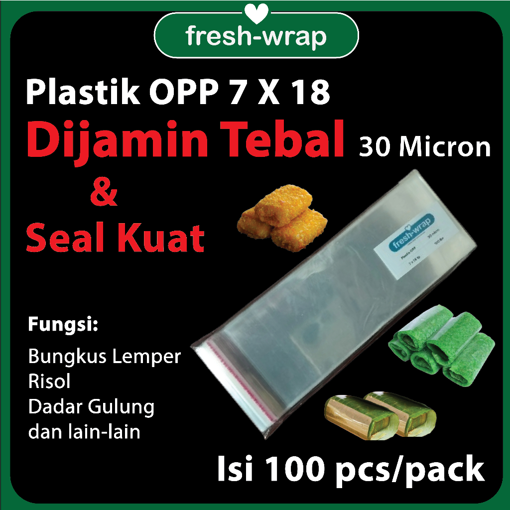Jual Plastik OPP TEBAL 7x18 30 micron (0,5) Seal Lem Kantong dan One ...