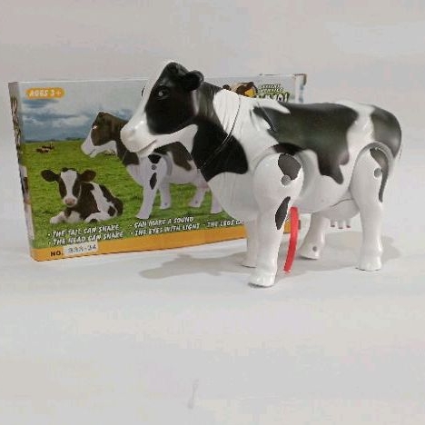 Jual Mainan Sapi Baterai Bisa Berjalan/Ada Bunyi Suara Sapi/Mainan Sapi ...