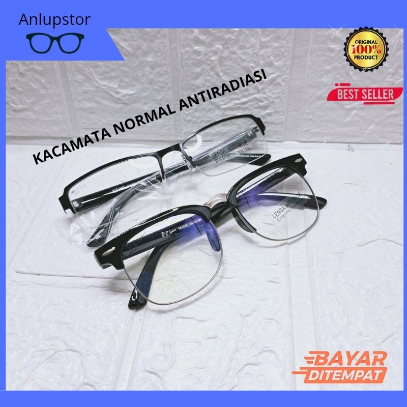 Jual KACAMATA NORMAL ANTIRADIASI OVAL DAN FRAME GANTUNG FRAME HITAM ...