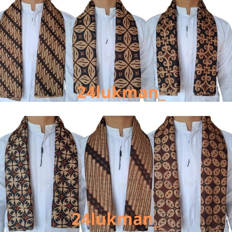 Jual Syal Batik Wanita Scarf Pria ( BISA PILIH MOTIF ) warna coklat ...