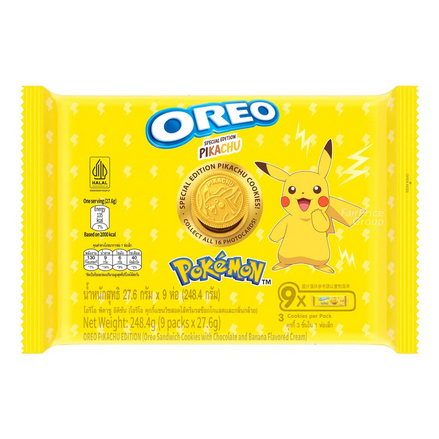 Jual Oreo Pokemon Special Edition Pikachu Sandwich Cookie Multipack ...