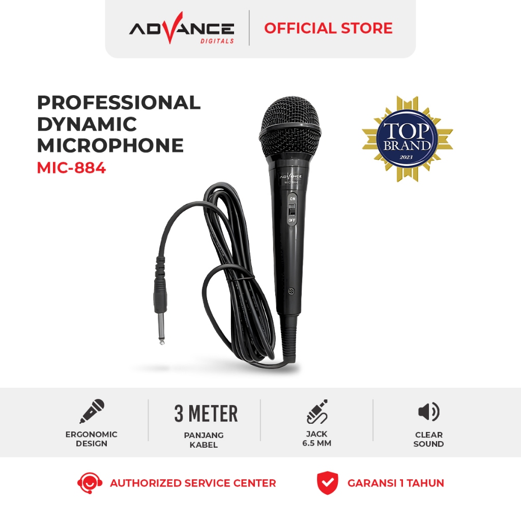 Jual Advance Mic Karaoke Profesional Dynamic Microphone Mic Kabel ...