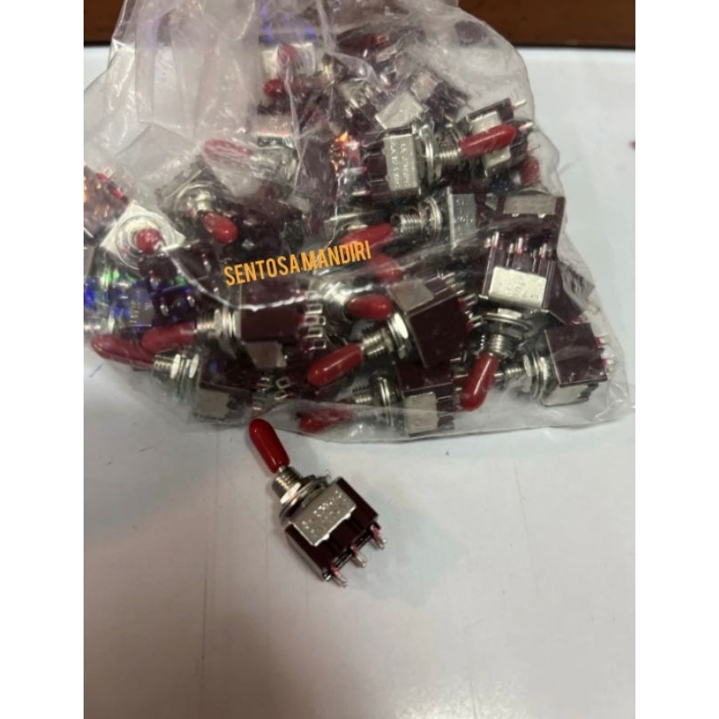 Jual Toggle Togle MTS Kecil 6P 6pin 6 Pin On Off MERAH TAIWAN | Shopee ...