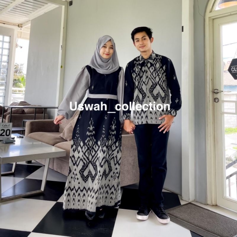 Jual RAYA COUPLE TENUN BLACK GREY - BAJU TENUN - BAJU TENUN COUPLE ...