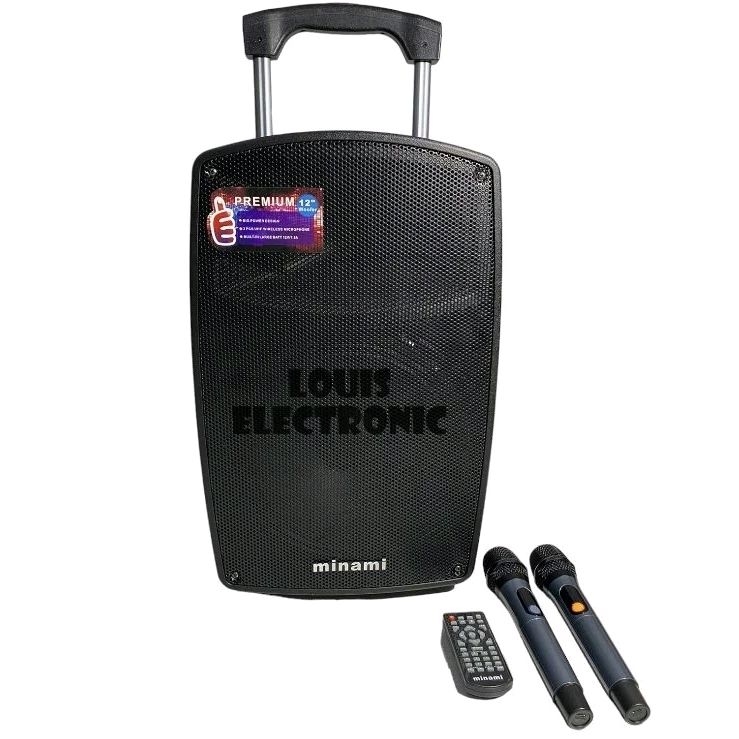 Jual Speaker Portable AC/DC MINAMI PB-190 PREMIUM 12" + Mic UHF Bisa ...