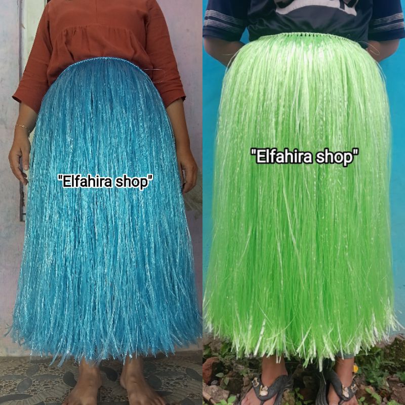 Jual ROK rumbai tali rafia panjang 70 - 80 CM ||Rok rumbai adat papua ...