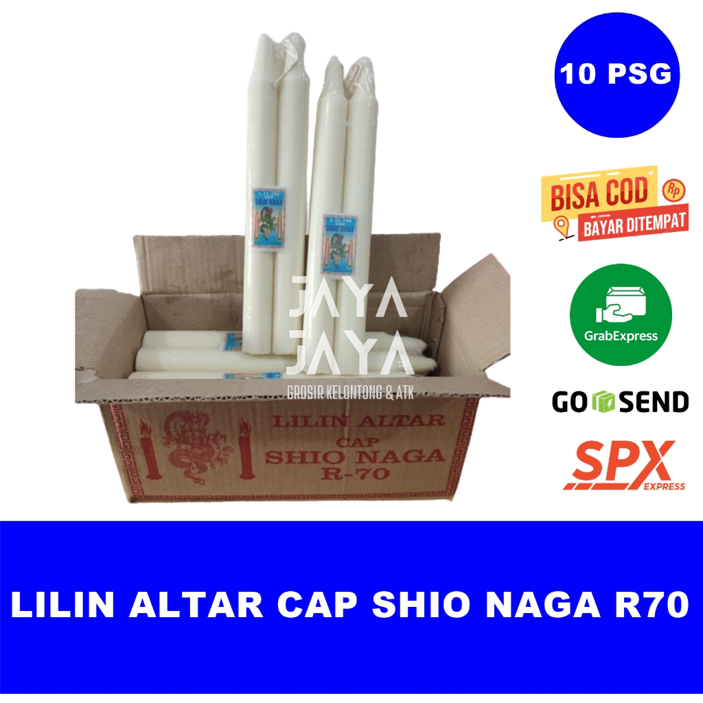 Jual Lilin Altar Putih JUMBO Cap Shio Naga R70 HARGA 1 PACK ISI 10 ...
