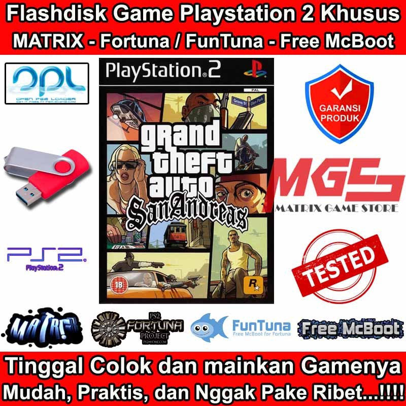 Jual Flashdisk Game PS2 PS 2 GTA San Andreas Bahasa Indonesia | Shopee ...