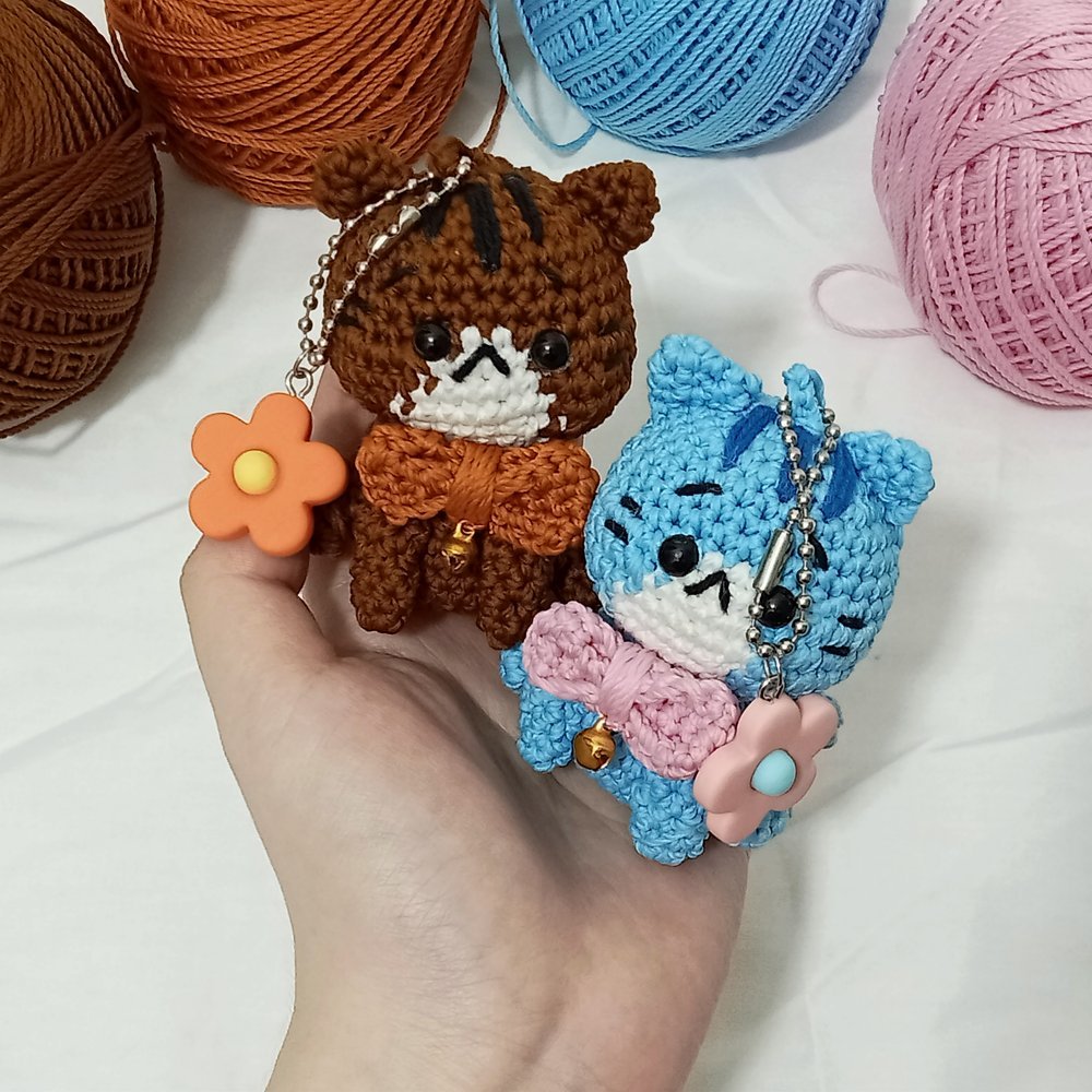 Jual Gantungan Keychain Rajut Boneka Amigurumi Cute Kitten Kucing ...