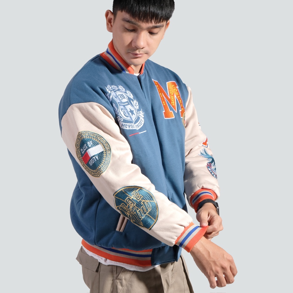 Jual Mcvois Varsity Jaket Club Mcvs Blue Full Bordir Premium Distro ...