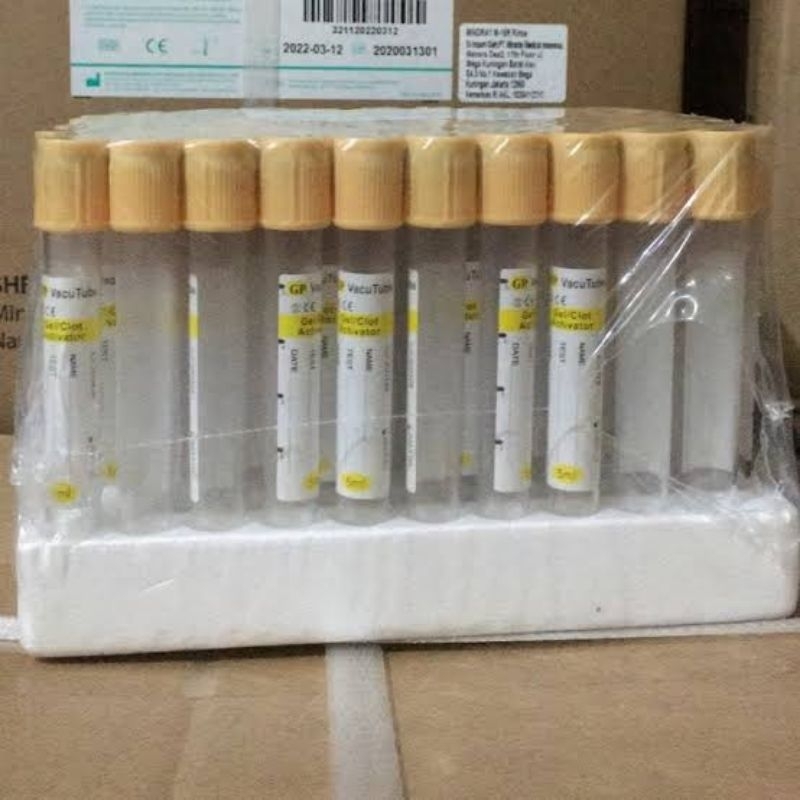Jual Tabung sample clot gel activator 3ml Vacuum tube clot activator 3ml Tabung sample klot ...