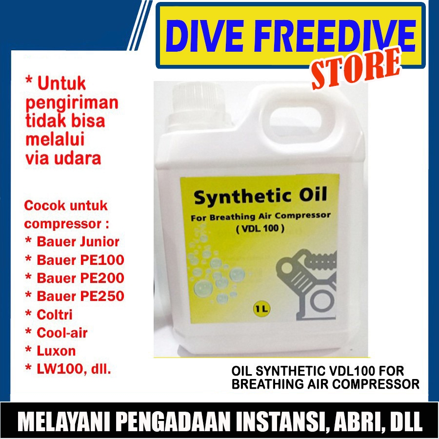 Jual Oil Synthetic VDL100 Compressor Diving 1L Oli Kompresor 1 Liter ...