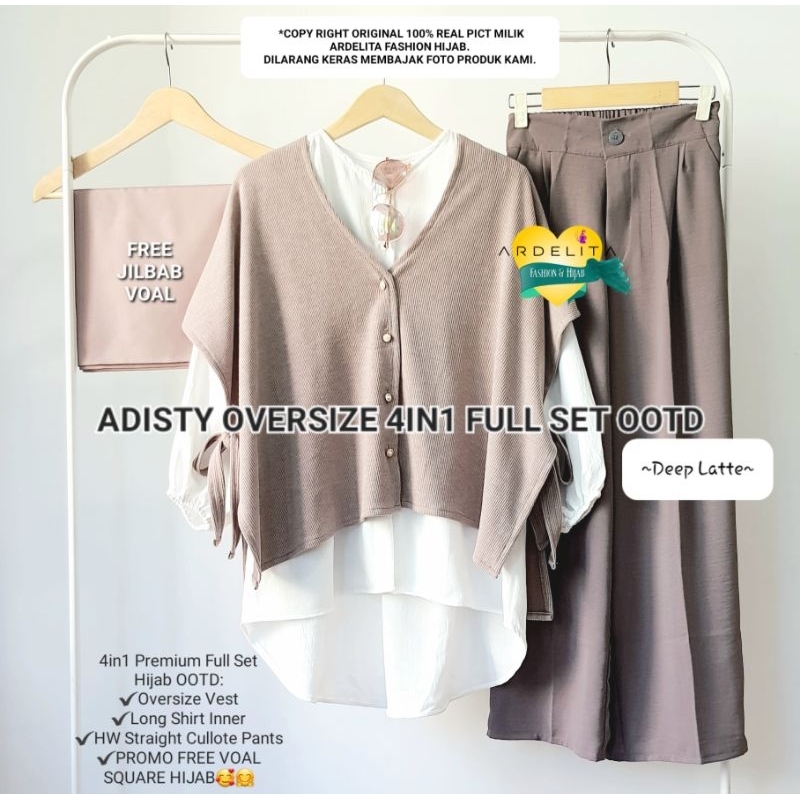 Jual ADISTY OVERSIZE 4IN1 SET BAJU SETCEL LENGKAP PREMIUM SETELAN ...