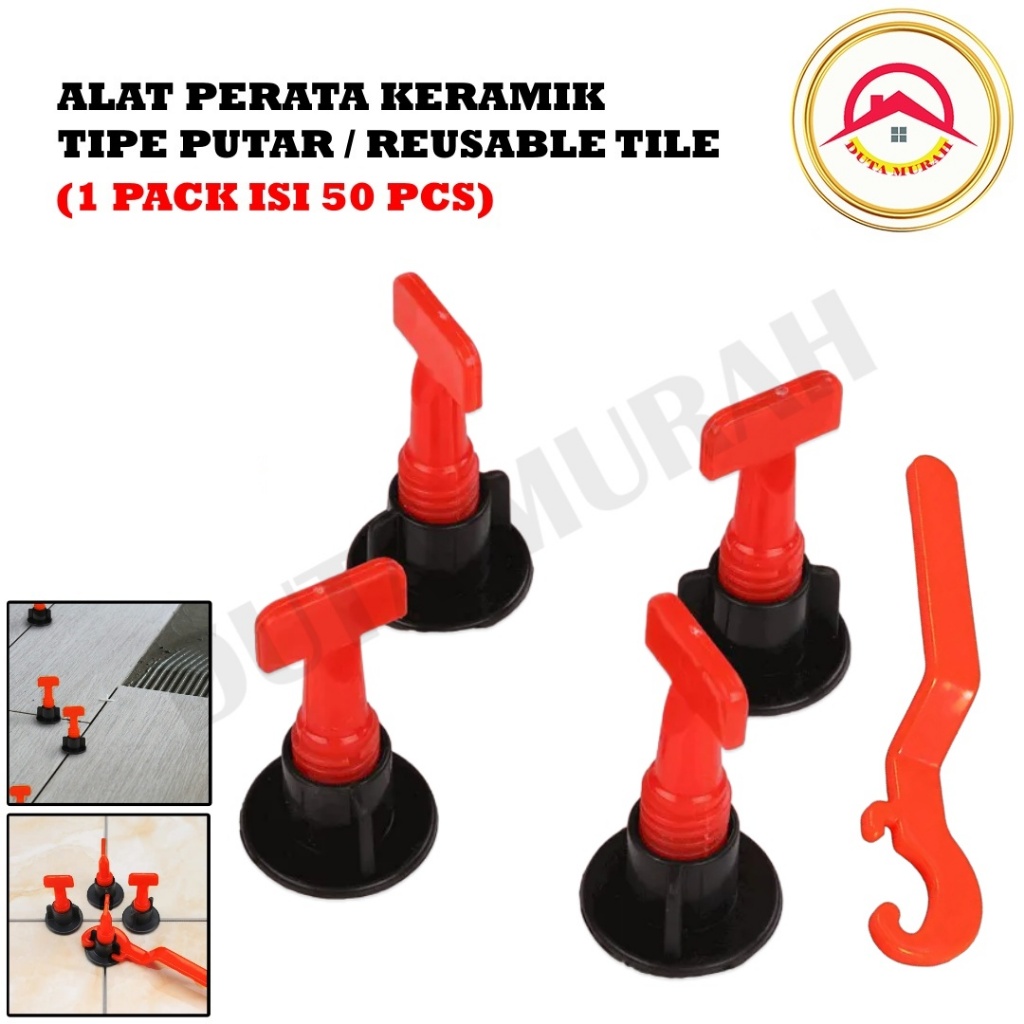 Jual 50 Pcs Alat Perata Pasang Keramik Tipe Putar Pin Bisa Bibuka ...