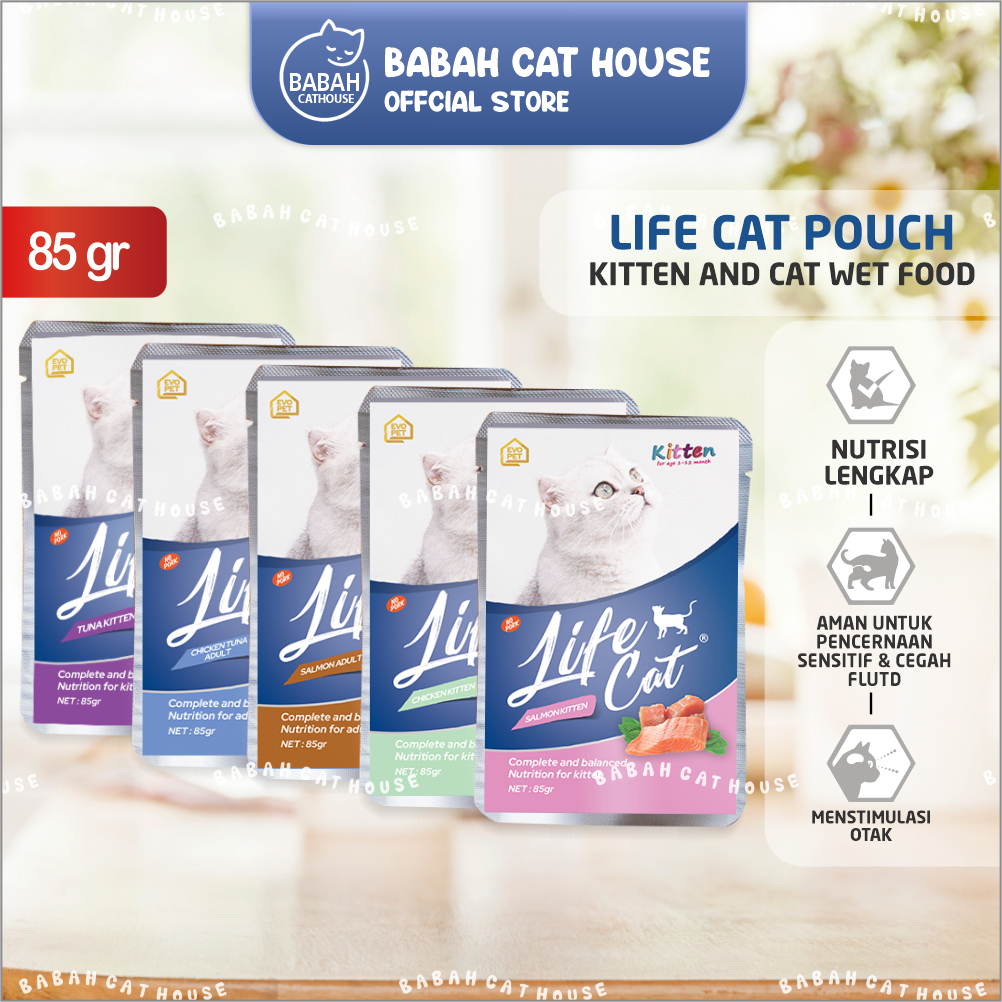 Jual LIFE CAT Pouch 85gr Wet Food Makanan Basah Kucing Anak Kitten ...