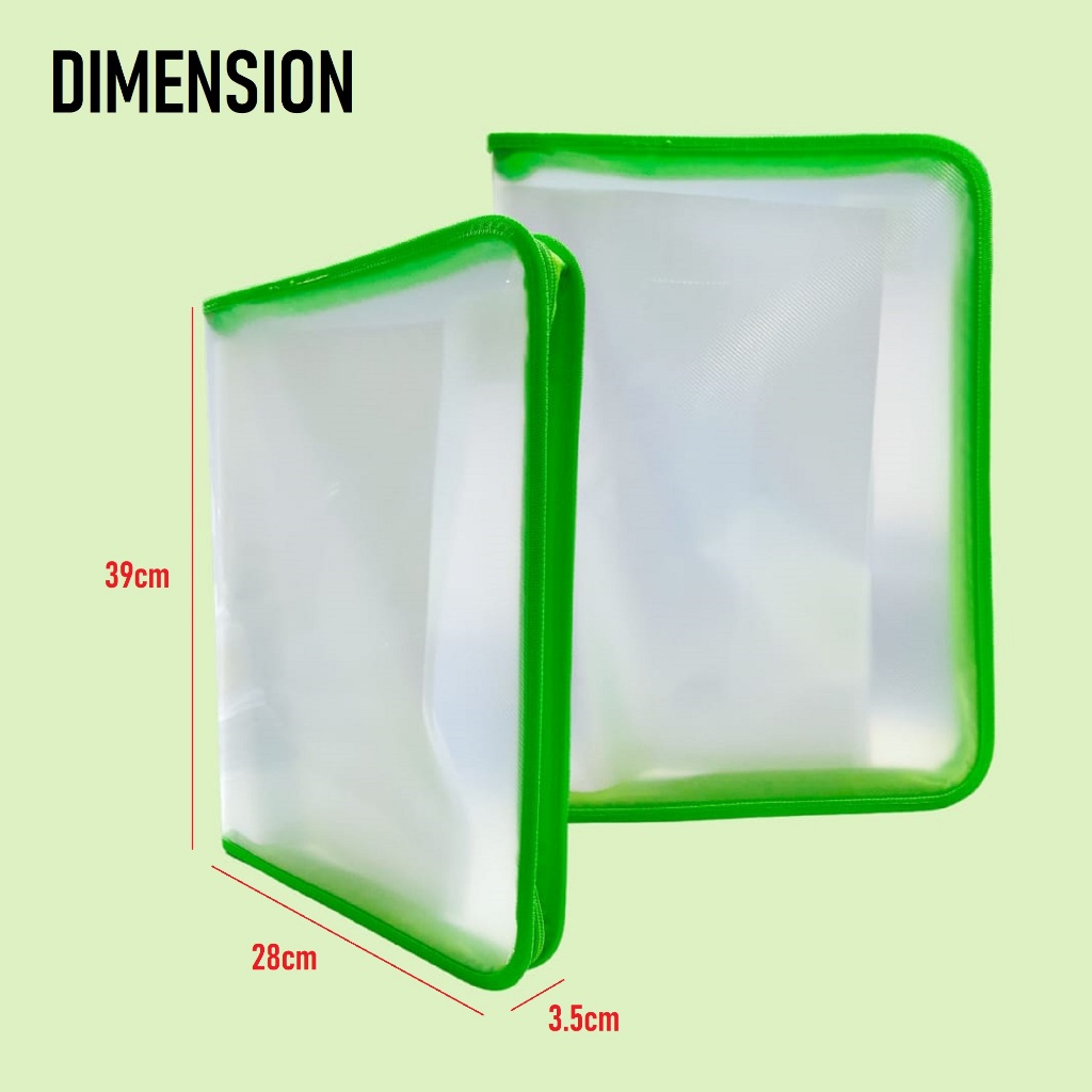 Jual Zipper Clear Holder F4 20 Lembar , 40 Lembar, 60 Lembar / Dokumen ...