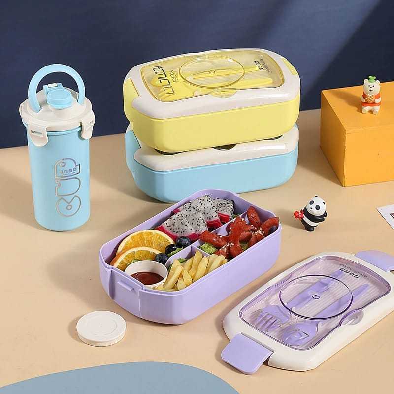 Jual Kotak Makan Lunch box Cup Sport Botol Minum Set wonderful life | Shopee Indonesia