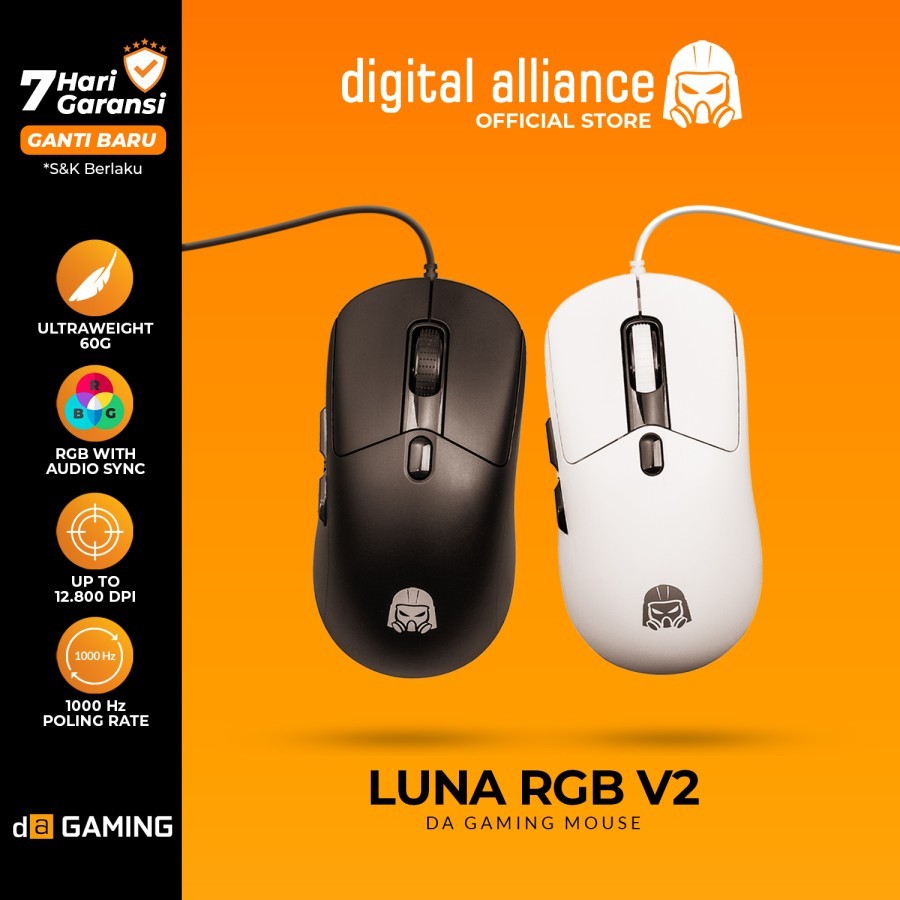 Jual Mouse Gaming Digital Alliance RGB Lightweight Macro Ergonomic Luna ...