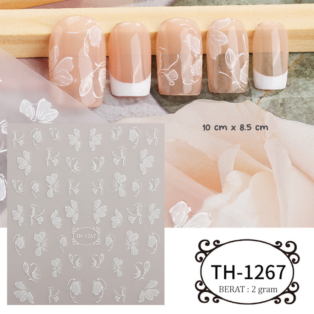 Jual MSY Stiker Kuku 3D Motif Flower/Aquariam/Butterfly/Sticker Nail ...