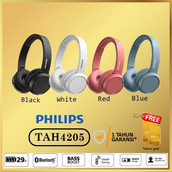 Jual Philips TAH4205 On-ear Wireless Headphones Headset TAH 4205 ...
