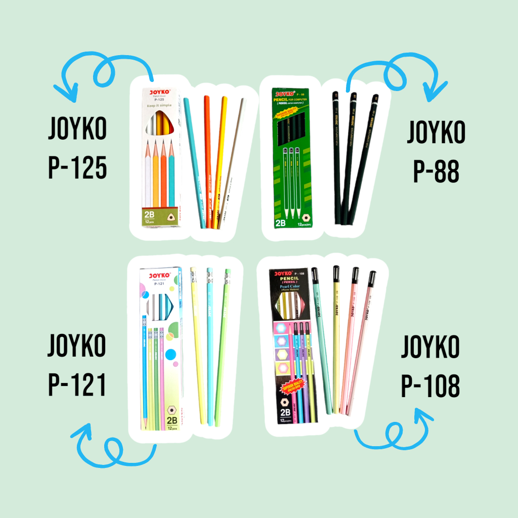 Jual PENSIL 2B JOYKO FOR COMPUTER / PENCIL JOYKO P-88 P-121 P-125 P-108 ...