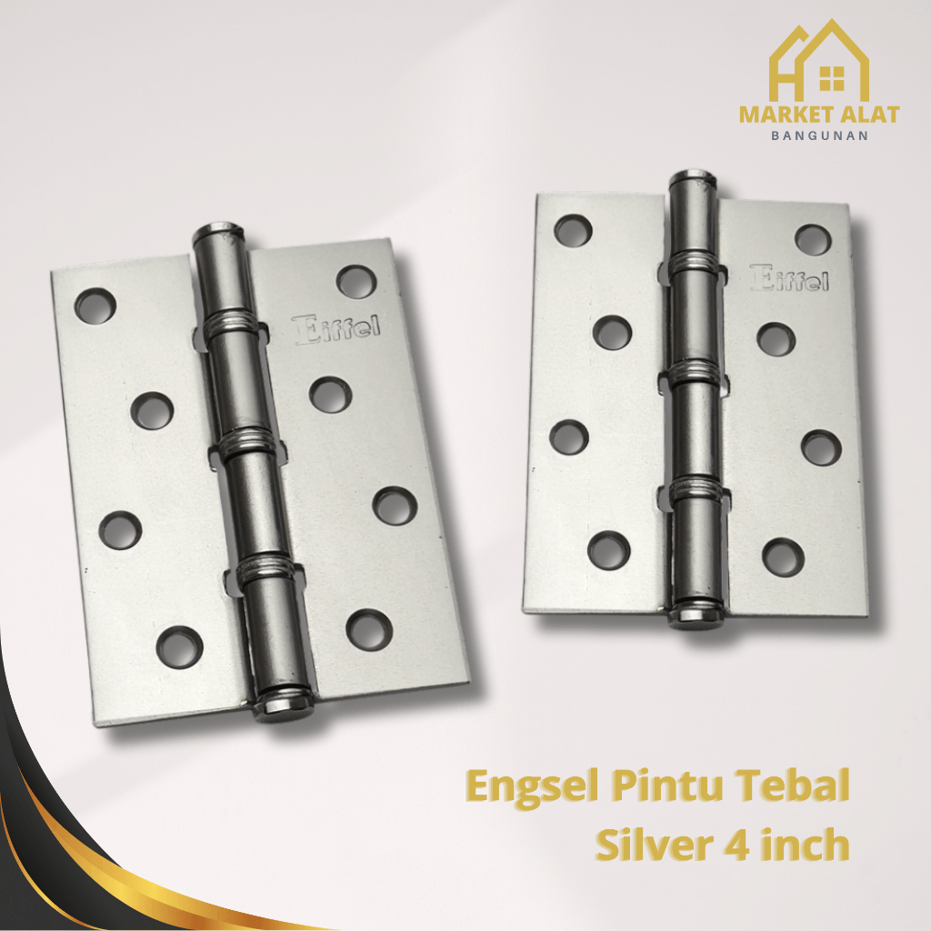 Jual Engsel Pintu 4" Silver Tebal / Engsel 4 Inci 10 cm Silver TEBAL ...