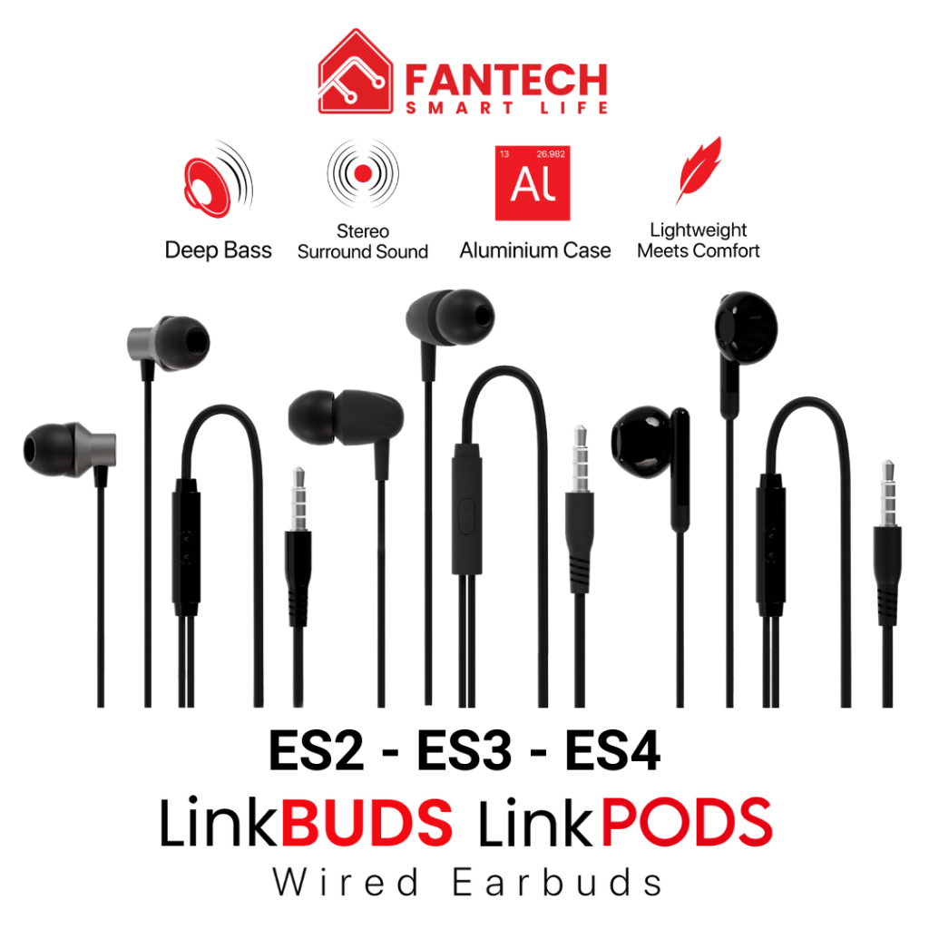 Jual Fantech Headset Kabel Earphone Jack 3.5mm Go Wired Earbuds ES1 ES2 ...