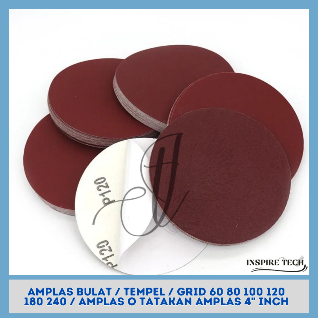 Jual Amplas Tempel Amplas Bulat Velcro SAND PAPER GRID 60 80 100 120 ...