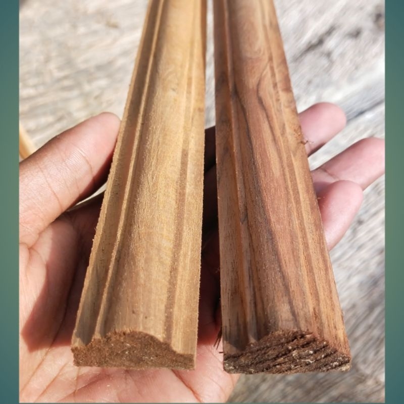Jual List Profil / Wall Moulding Kayu Jati L:3cm P:200cm | Shopee Indonesia
