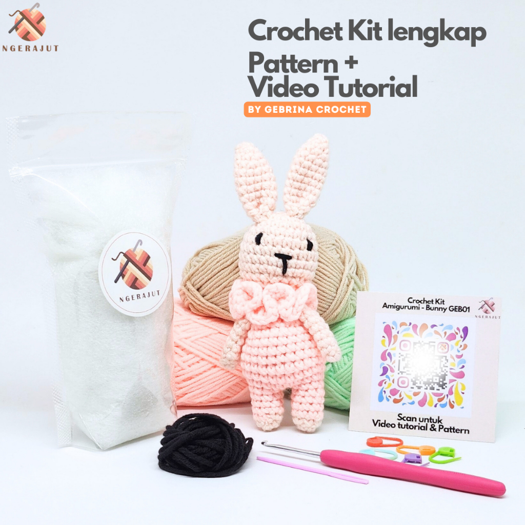 Jual Paket Belajar Rajut Pemula - DIY Crochet Kit Amigurumi - Bunny ...