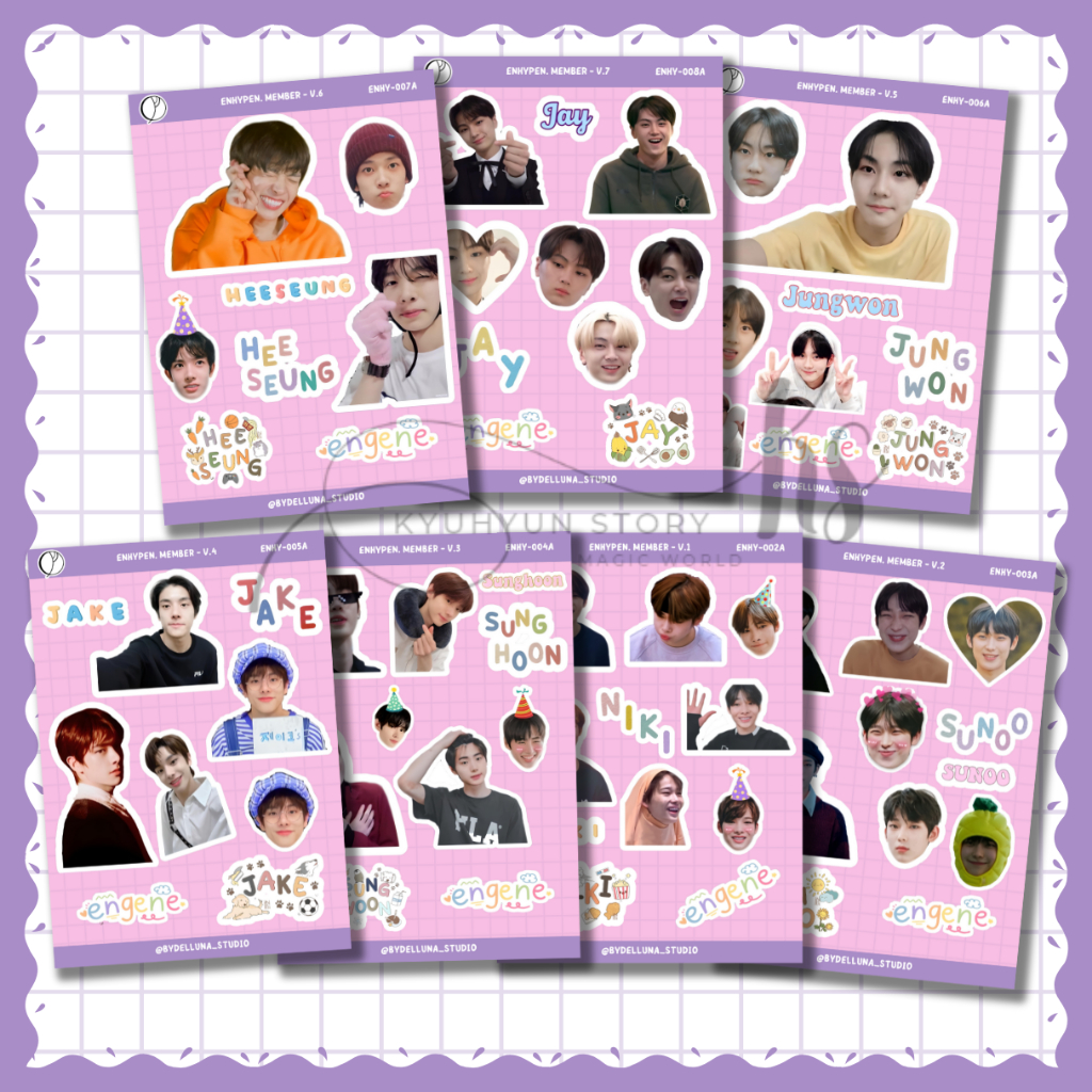Jual Sticker Enhypen Member Anime Chibi Lucu Boy Grup Stiker Kpop Vinly ...