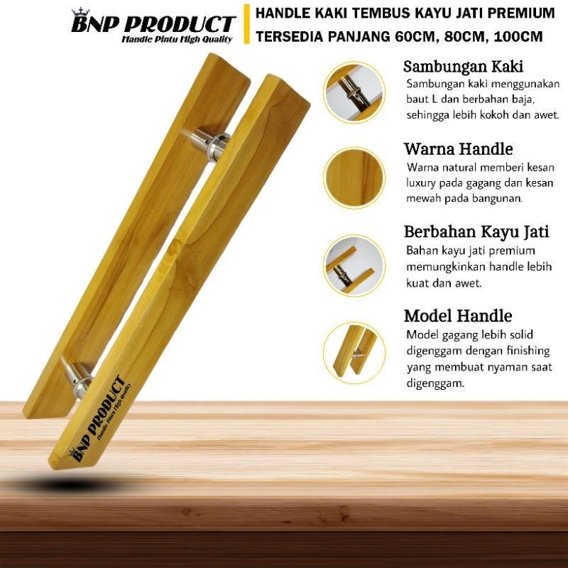Jual Handle Pintu Full Kayu Jati / Tarikan pintu modern / Gagang pintu ...