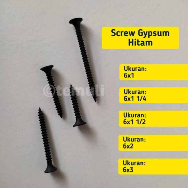 Jual screw skrup gypsum baja ringan kayu baud mur ukuran 2 senti 3 ...