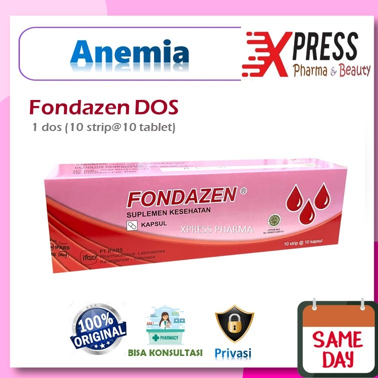 Jual ⚡XPRESS⚡Fondazen DOS Obat Tambah darah isi 10 kapsul Tablet Anemia ...