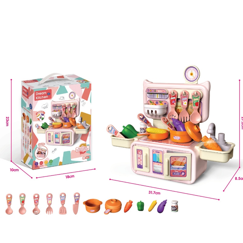 Jual Mainan DIY Dream Kitchen Set Steam Cooking Fitur Uap Cahaya ...
