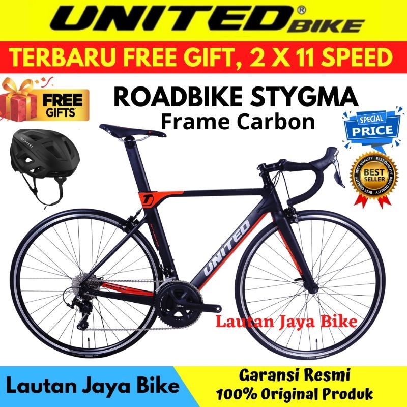 Jual Sepeda Roadbike 700c UNITED STYGMA frame carbon new | Shopee Indonesia
