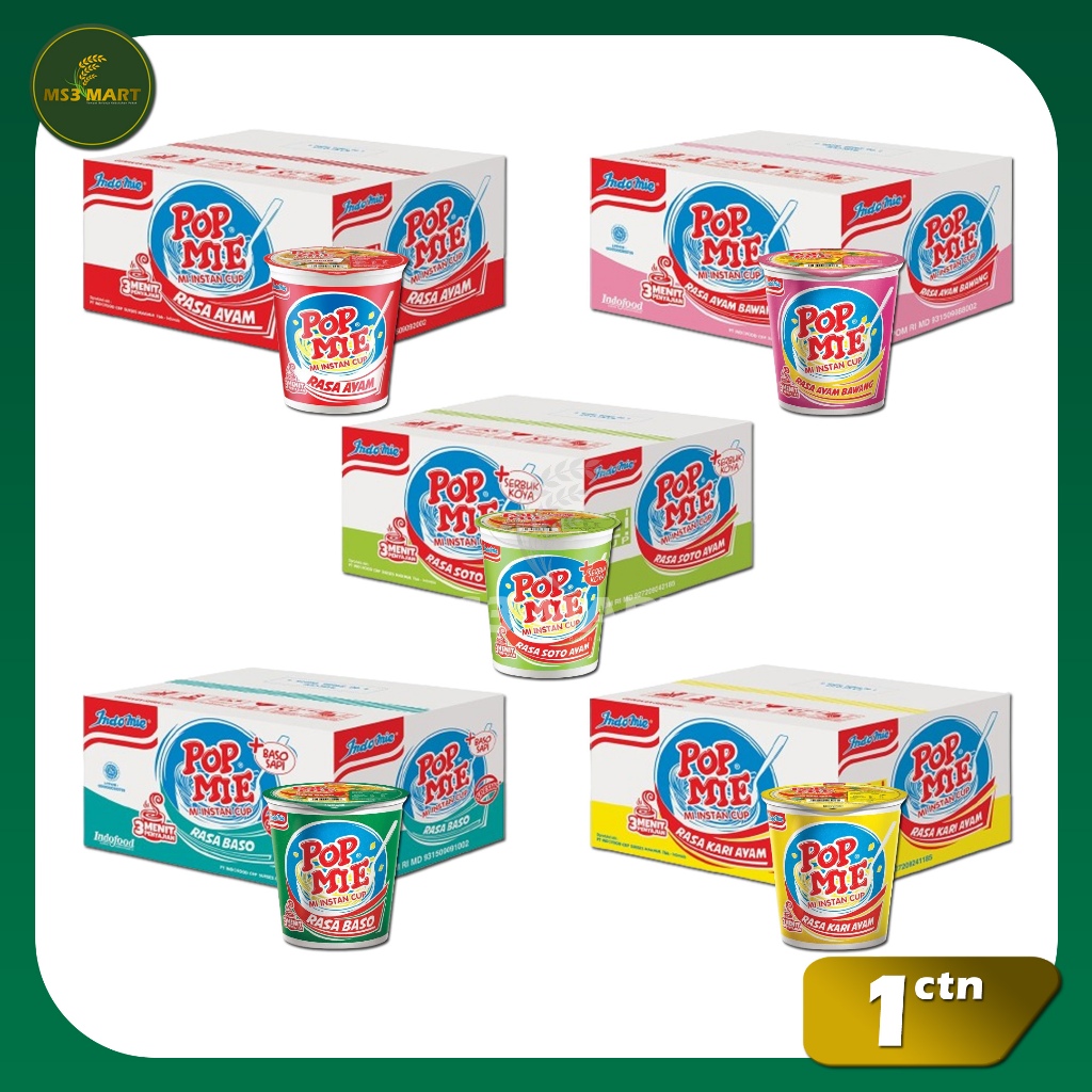 Jual POP MIE 1 KARTON GORENG & KUAH ALL VARIAN RASA | MS3 MART | Shopee Indonesia