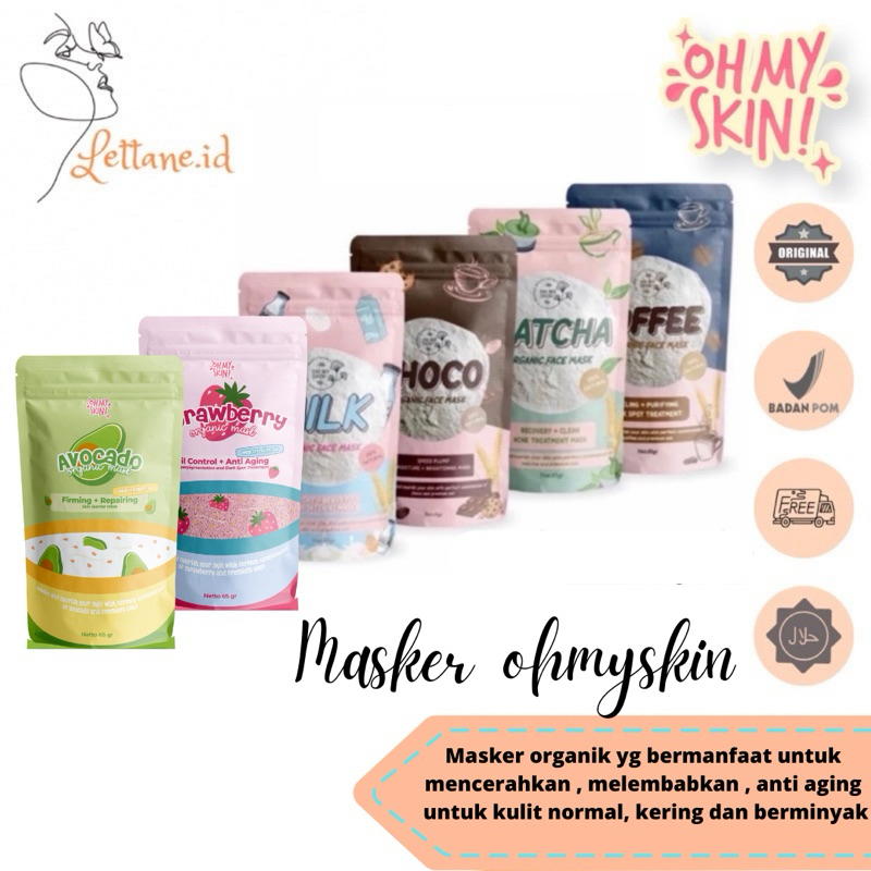 Jual [DIST.RESMI} OHMYSKIN MASKER ORGANIK FACE MASK OHMYSKIN/ Masker Ohmyskin Masker Wajah ...